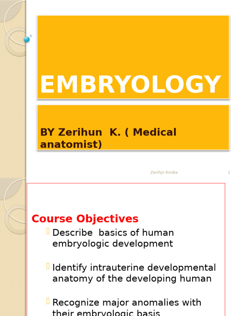 Embryology Handout | PDF | Meiosis | Embryo