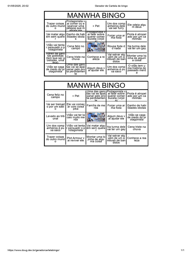 Gerador de Cartela de Bingo | PDF