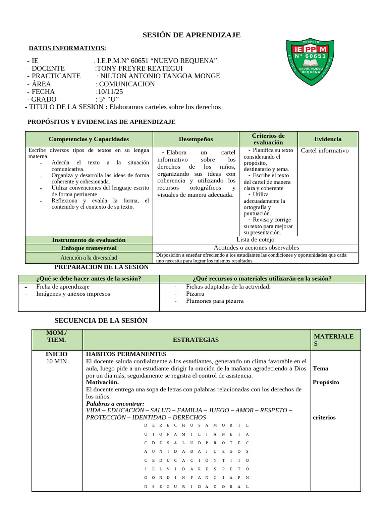 Sesión N°21 Comunicacion - 112223 - 065254 | PDF | Póster | Aprendizaje