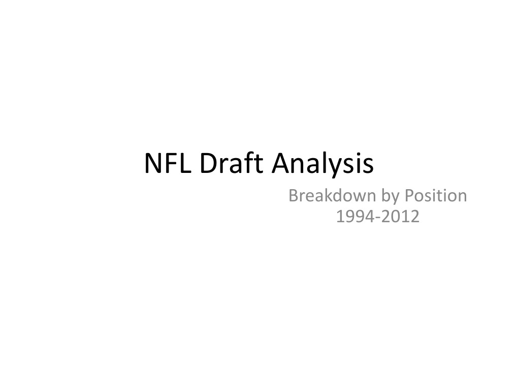 NFL Draft Position Analysis 1994-2012 | PDF
