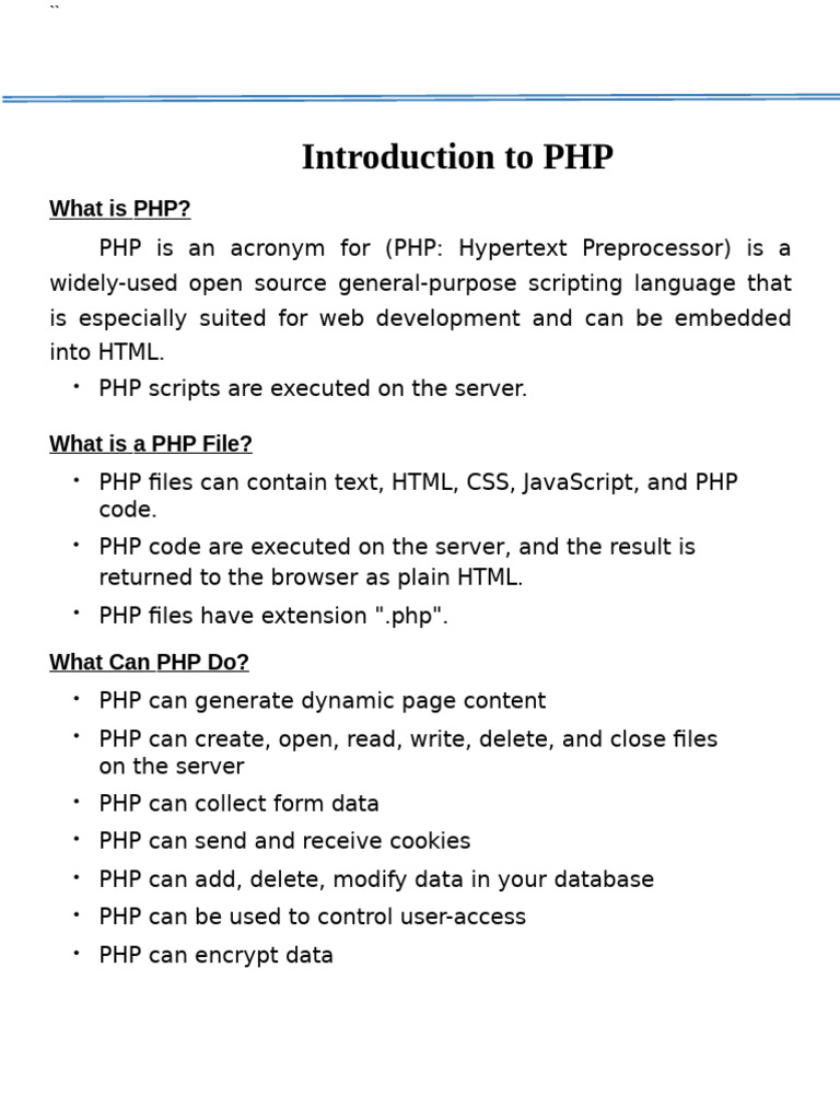 WT - Unit 1 | PDF | Php | Data Type