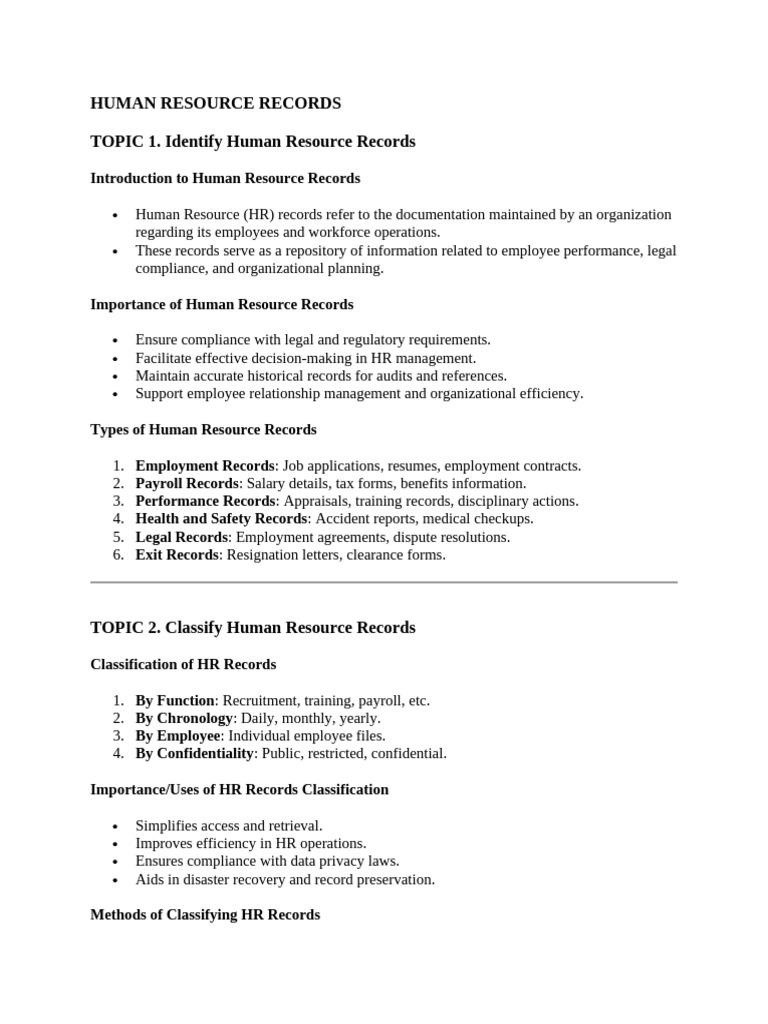 HR RECORDS | PDF | Human Resources | Employment