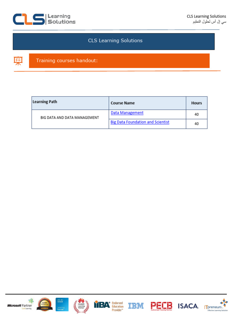 Data Management & Big Data Training Courses | PDF | Data Management ...