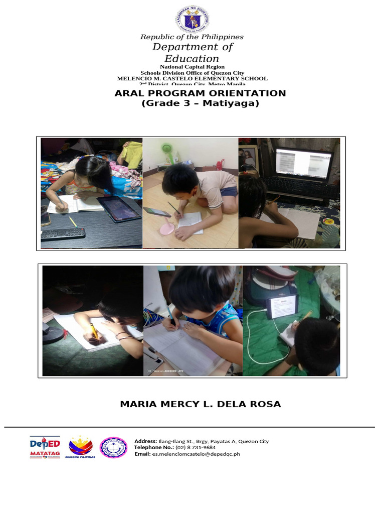 Matiyaga Aral Program Pictures Fotmat | PDF