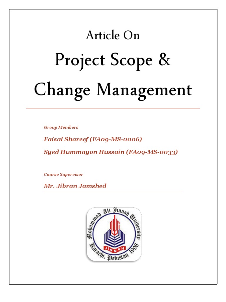Project Scope and Change Mangement | PDF | Scope (Computer Science ...