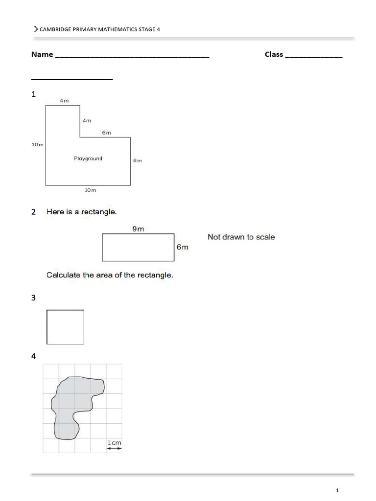 Cambridge Primary Math Stage 4 Test | PDF