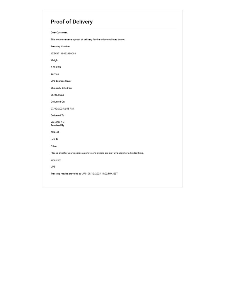 Tracking - UPS - United States | PDF