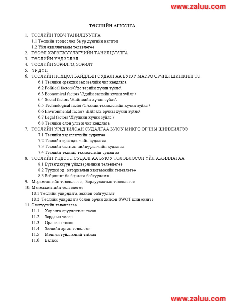 Tusliiin Aguulga | PDF