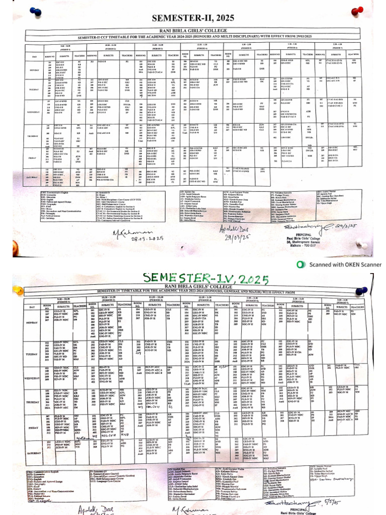 231643Even Sem Timetable 2024-25(0) | PDF
