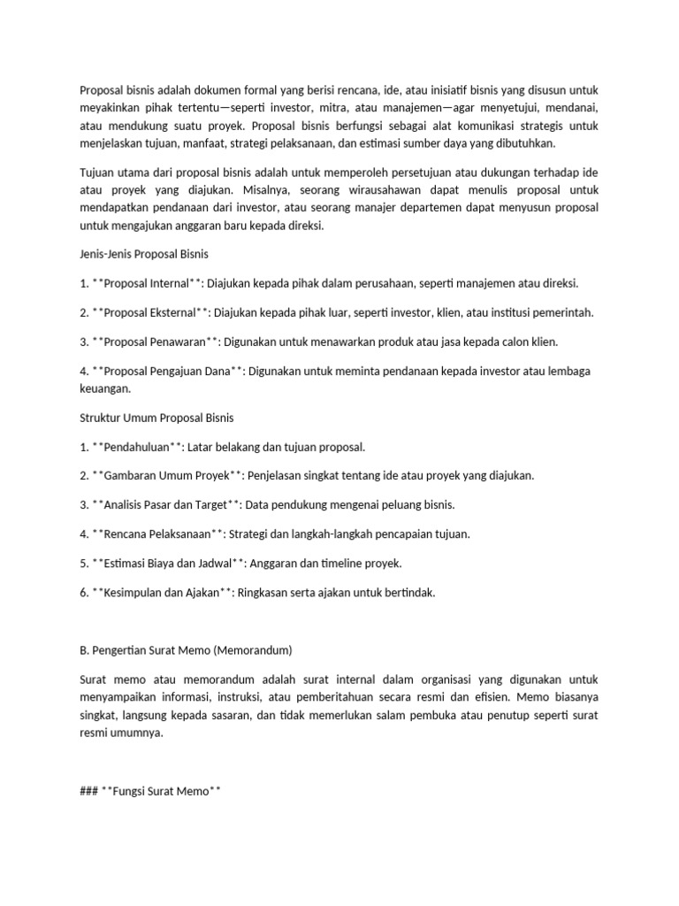 Panduan Proposal Bisnis dan Memo | PDF
