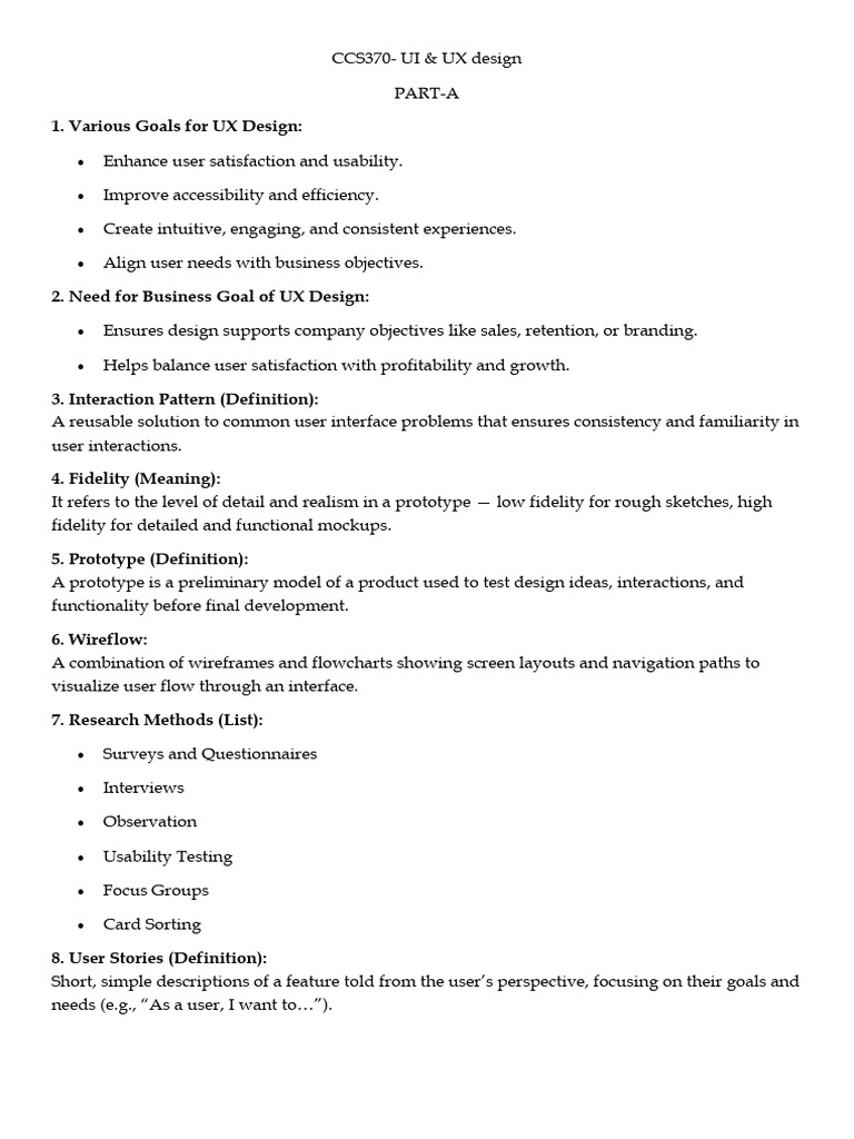 UI&UX Full ans Doc | PDF | Usability | Information Technology