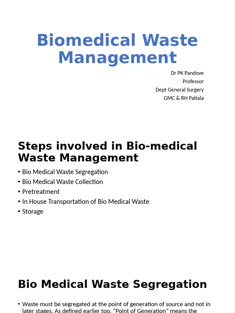 Biomedical Waste | PDF | Waste | Waste Management