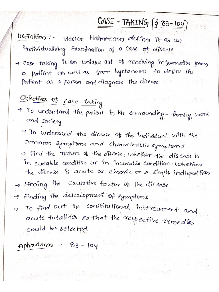 Case Taking | PDF