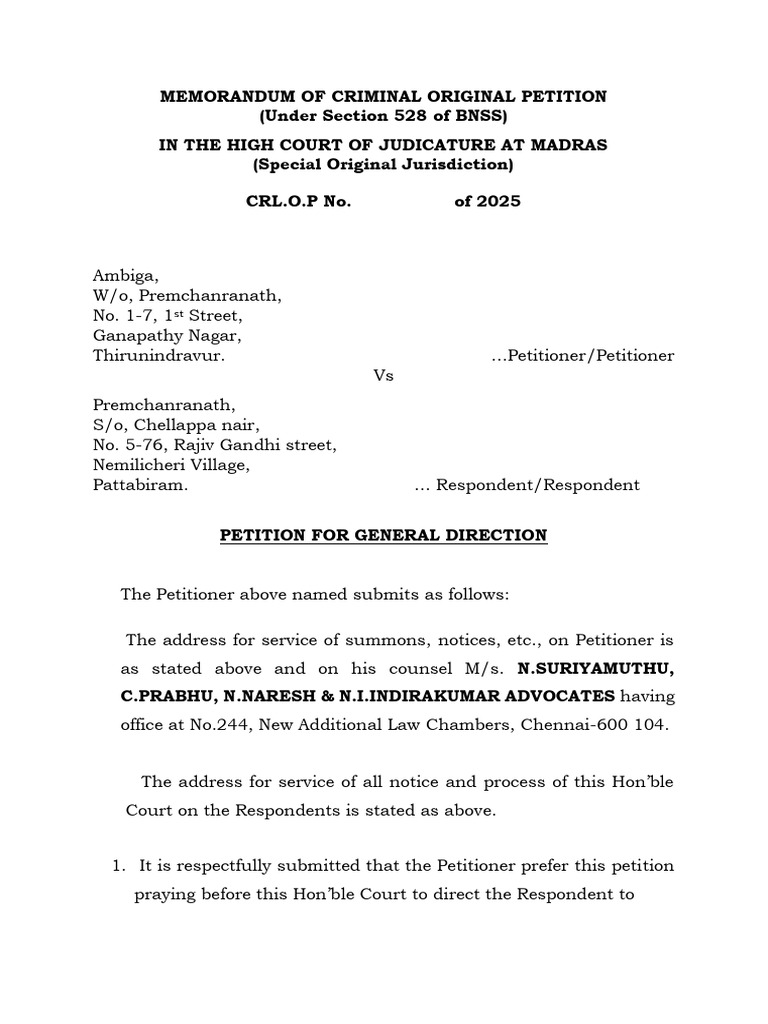 Genenral Direction Petition Ambiga | PDF | Separation Of Powers ...