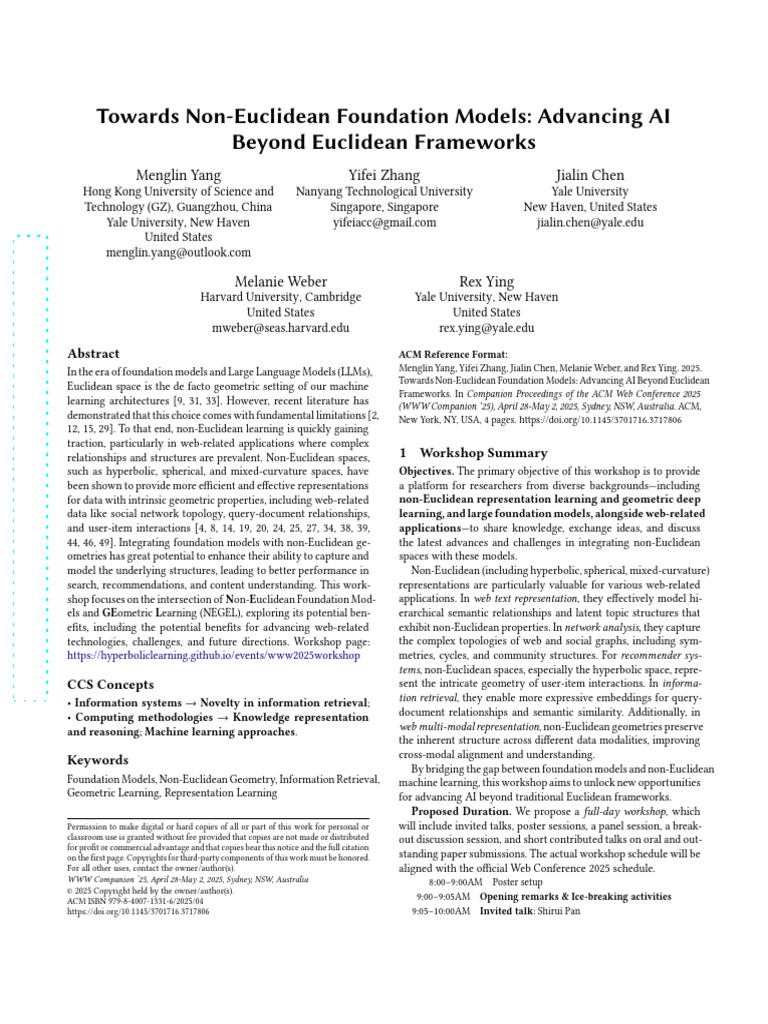 Non-Euclidean Foundation Models in AI | PDF | Non Euclidean Geometry | Machine Learning