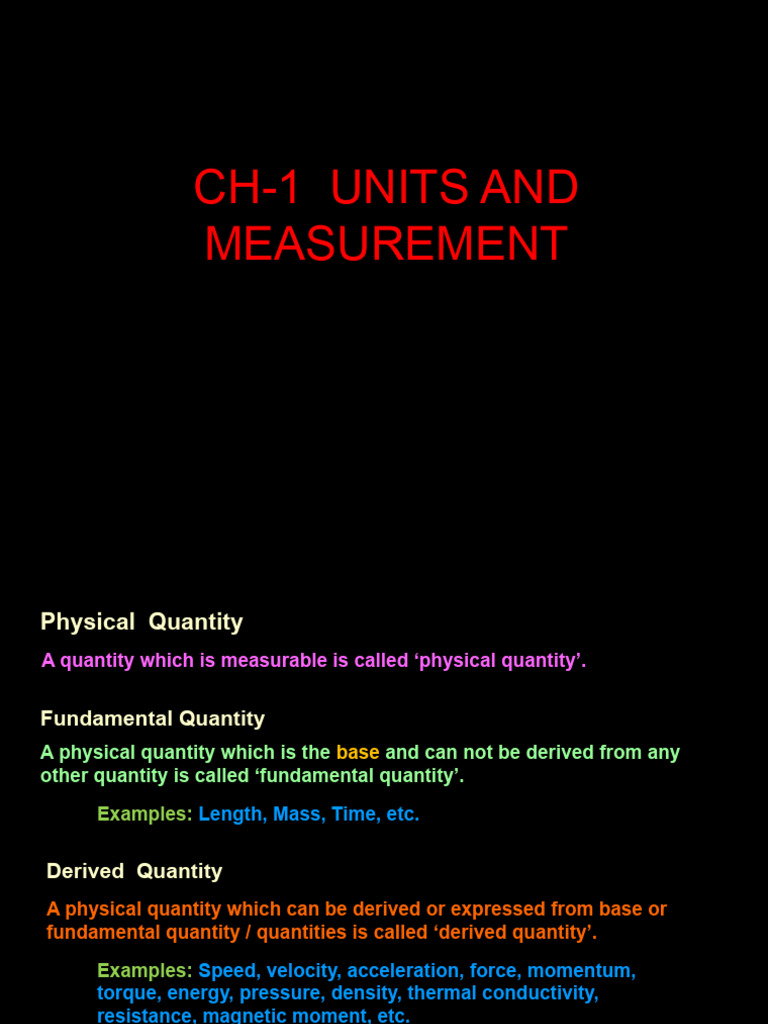Units and Measurement in Physics | PDF | International System Of Units ...