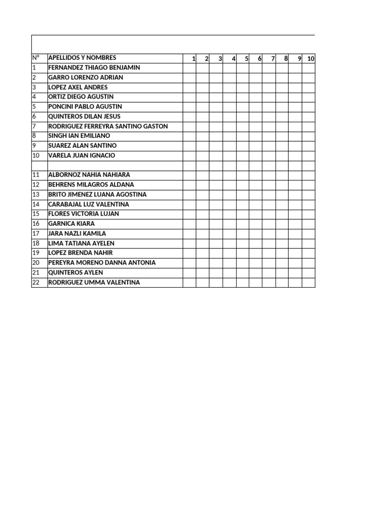 Planillas de Asistencia para Profes | PDF