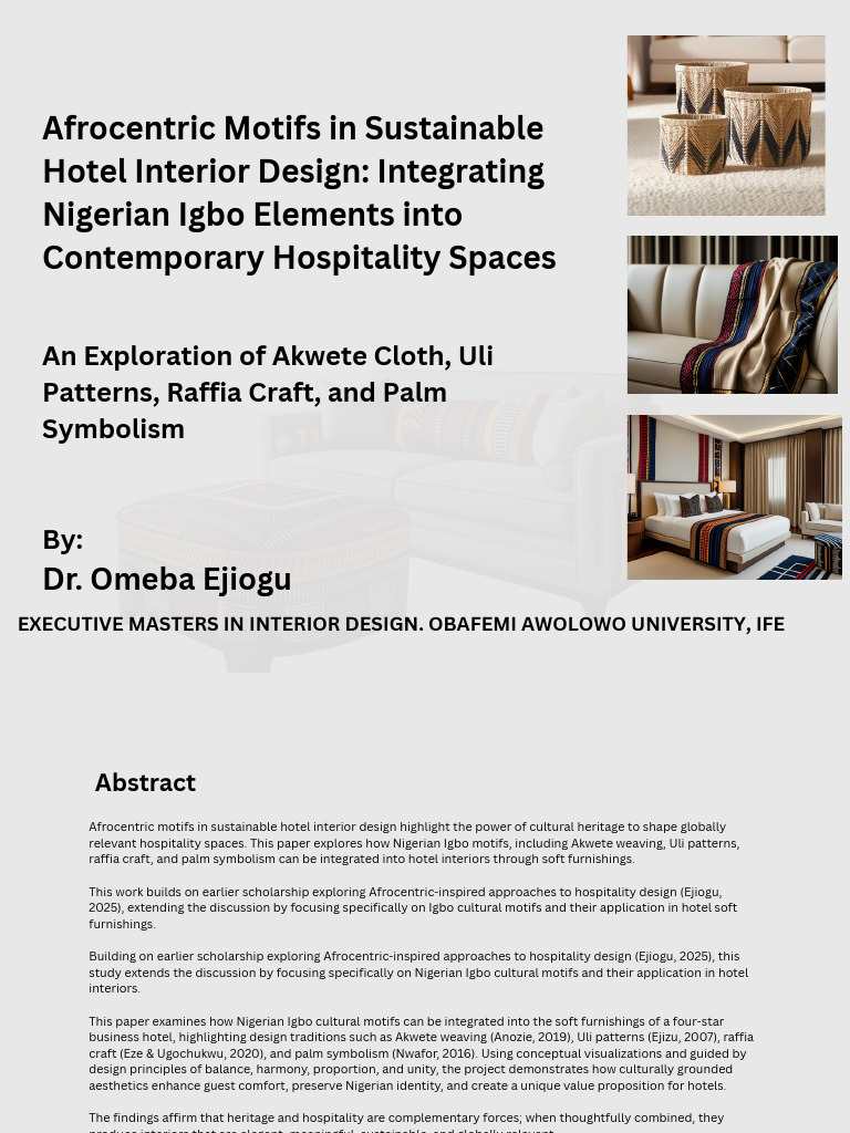 Afrocentric Motifs in Sustainable Hotel | PDF | Textiles | Igbo People