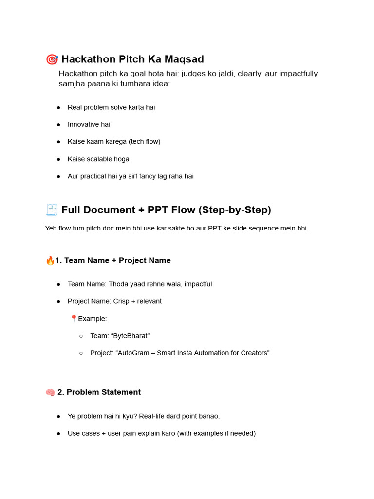 Hackathon Pitch | PDF | Computing