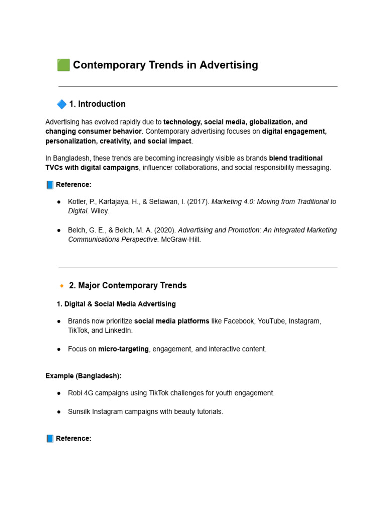 Contemporary Trends in Advertising | PDF | Advertising | Digital Marketing