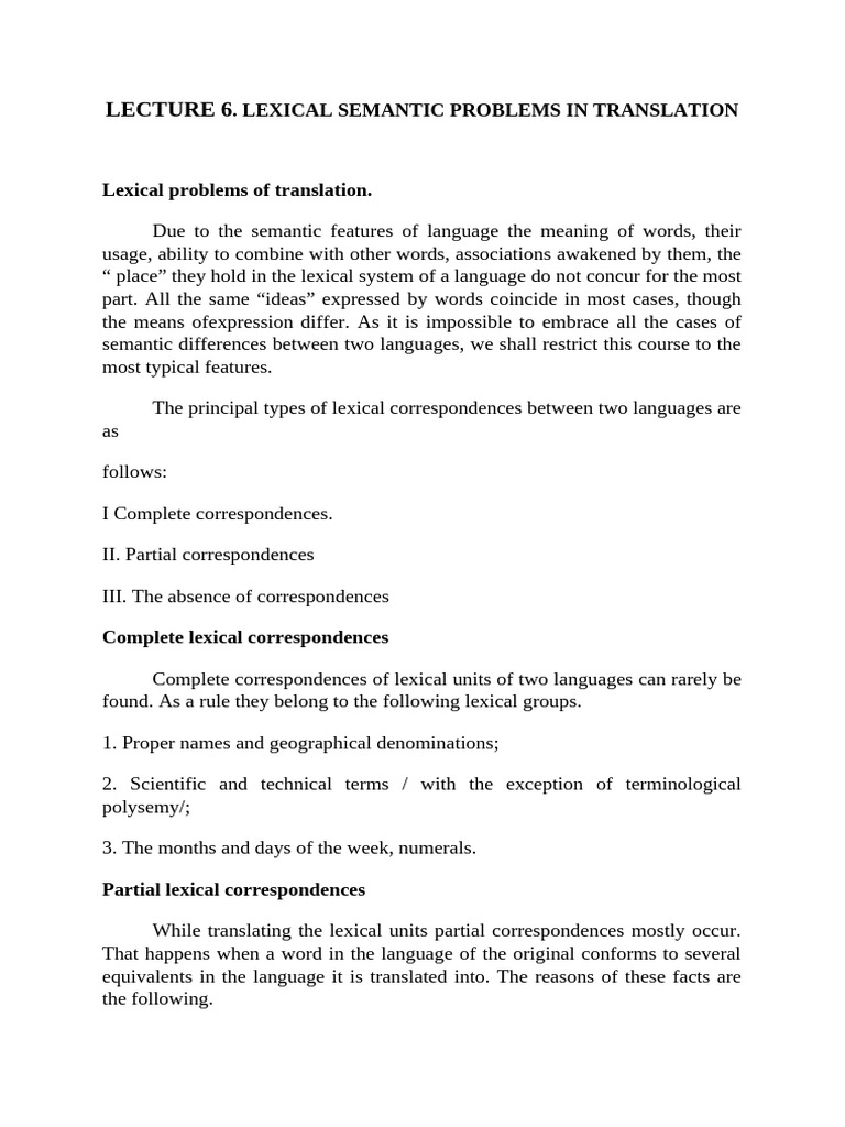 Lecture 6 Tna Kechki | PDF | Semantics | Word