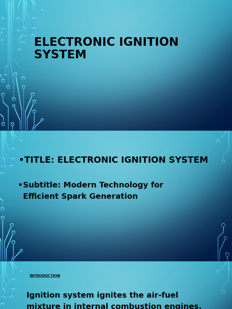 Electronic Ignition System Overview | PDF | Ignition System ...
