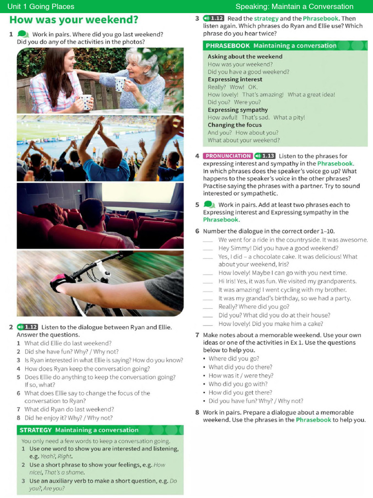 Unit 1 - Going Places - Speaking | PDF