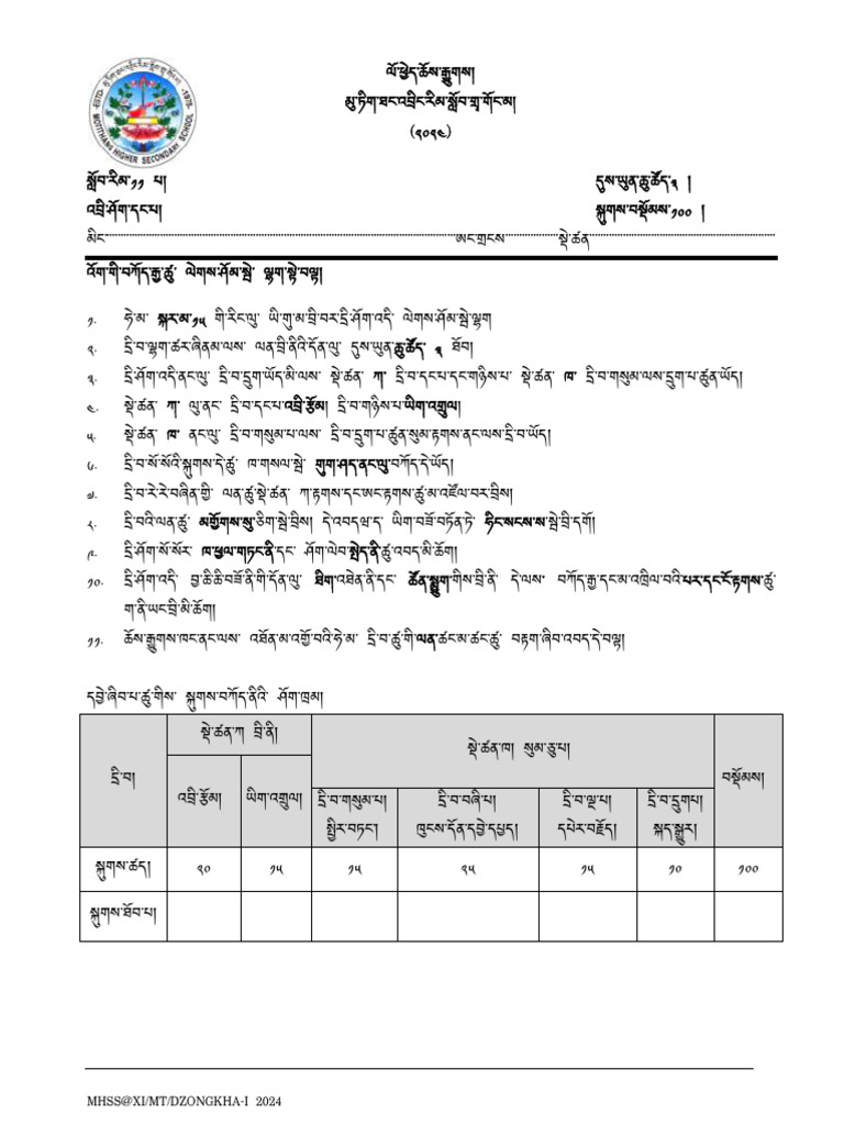 Dzongkha I | PDF
