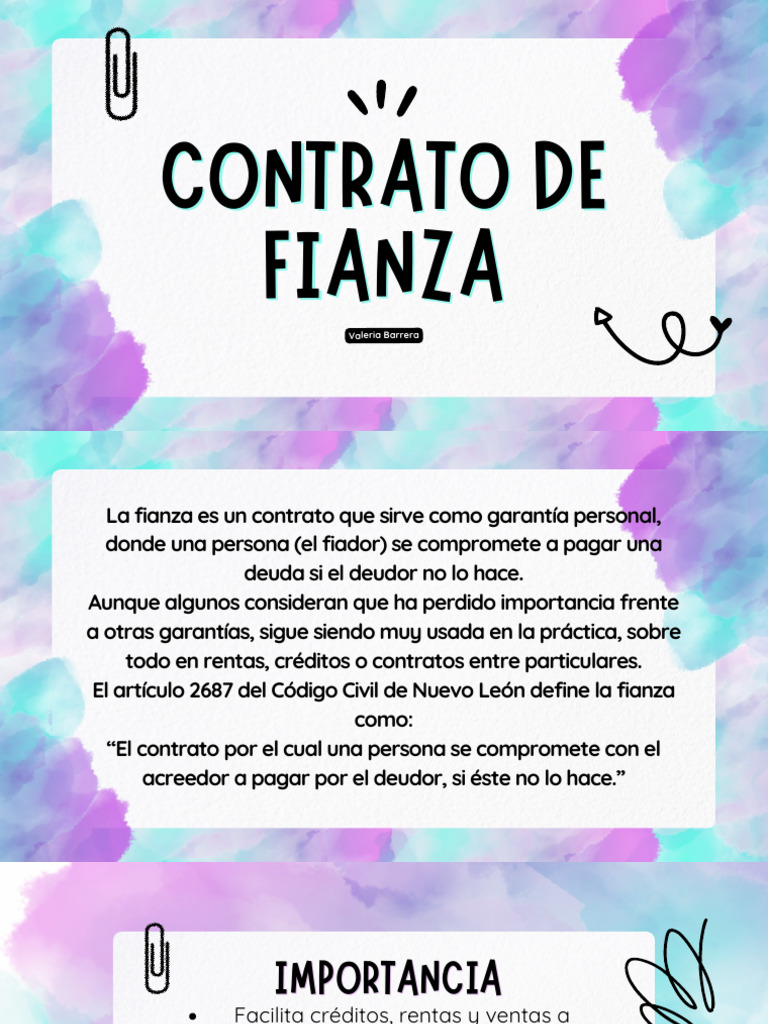 Contrato de Fianza | PDF | Garantía