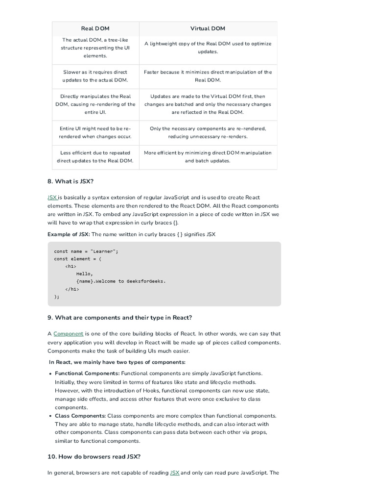 WWW Geeksforgeeks Org Reactjs React Interview Questions ... 3 | PDF | Computer Science ...