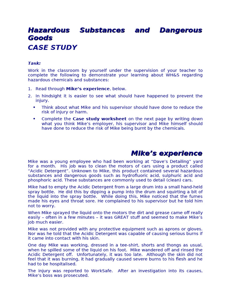 Preventing Chemical Injuries in the Workplace | PDF | Personal ...