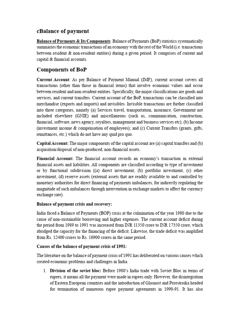 Bop 1 | PDF | Balance Of Payments | Capital Account