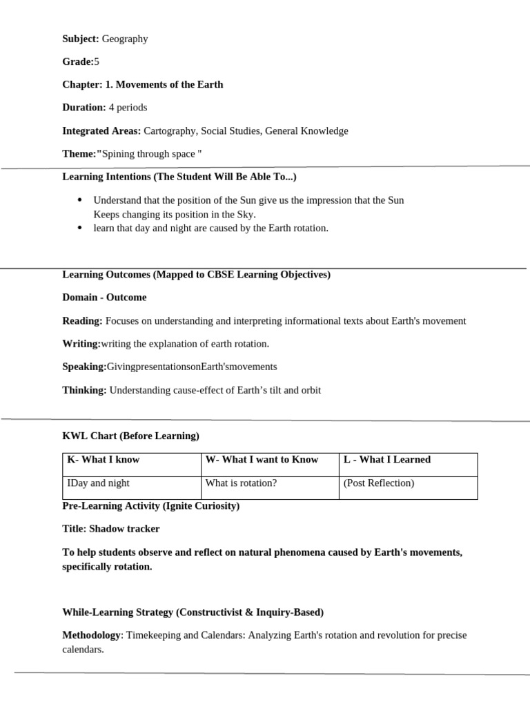 Earth's Movements: Day and Night Explained | PDF | Rotation | Earth