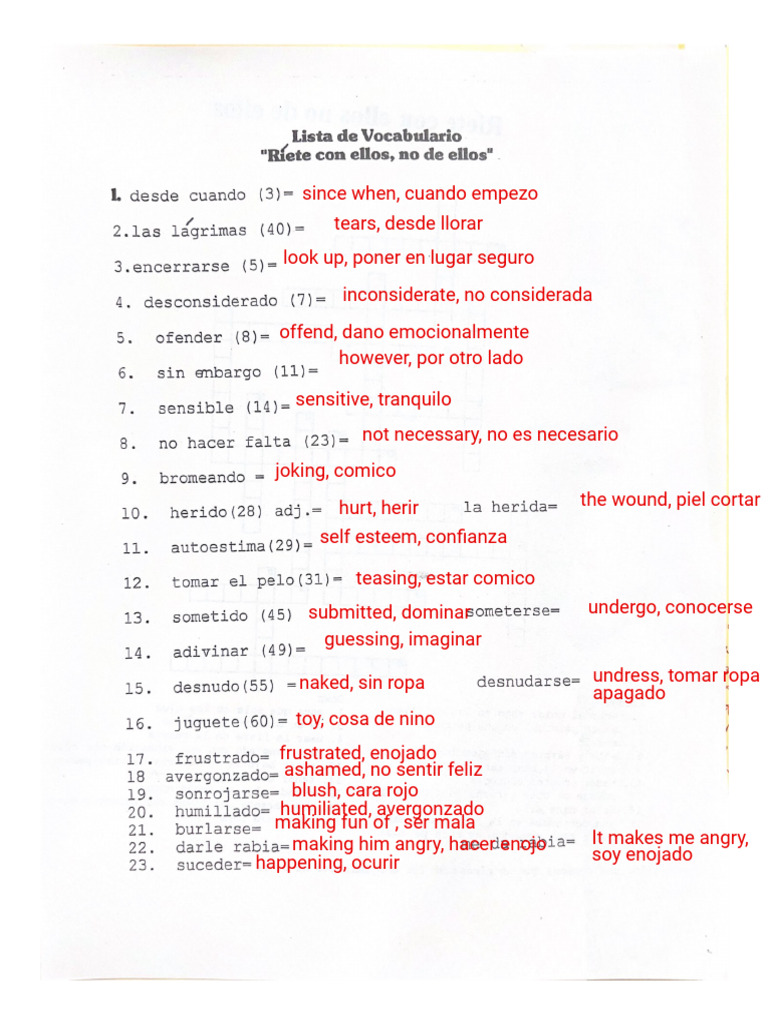 Kami Export - Joelle Joemon - Lista de Vocabulario | PDF