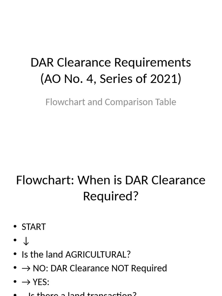 DAR Clearance Flowchart Table | PDF