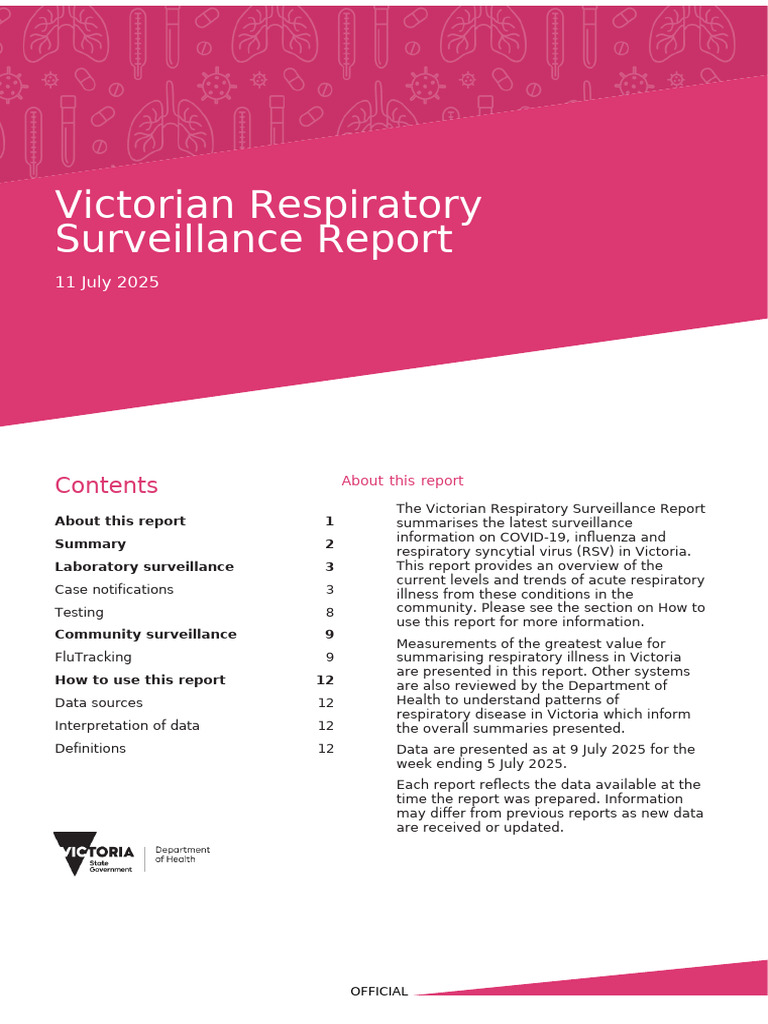 Victorian Respiratory Surveillance Report 11 Jul 2025 - 0 | PDF ...
