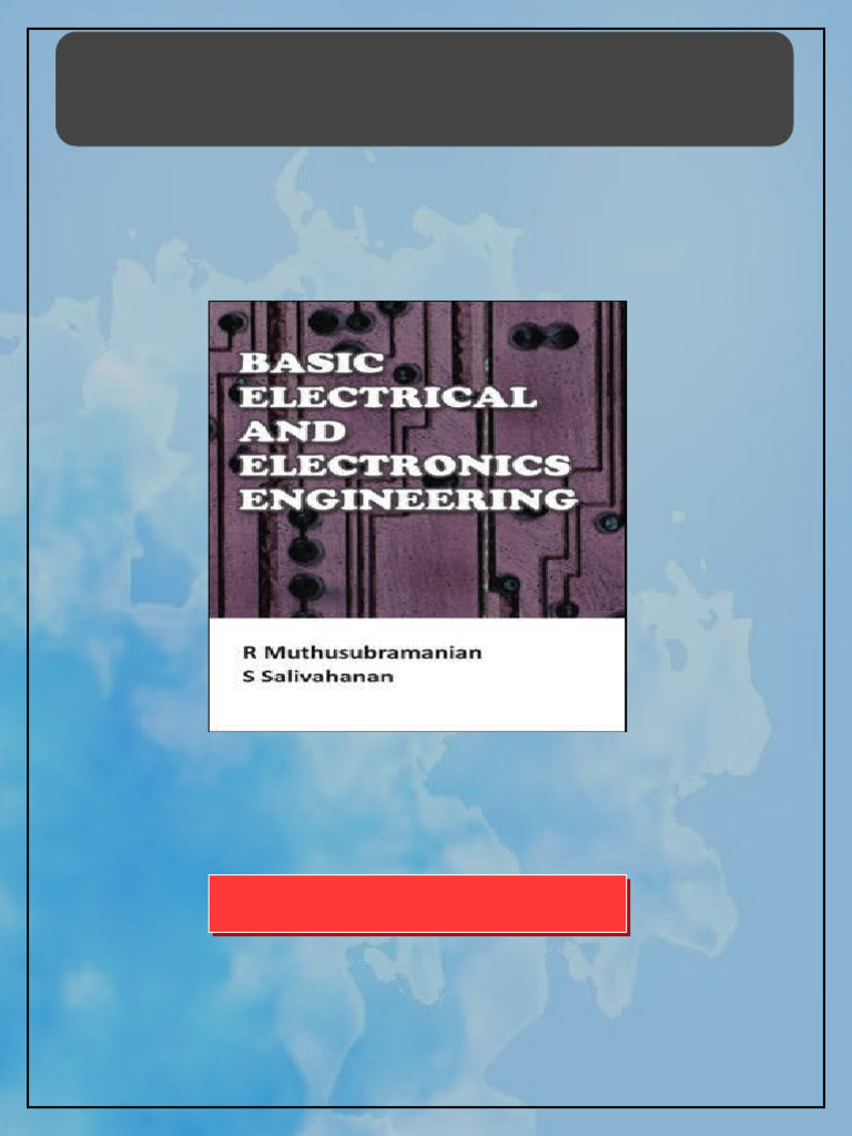 Basic Electrical And Electronics Engineering 1st Edition R. Muthusubramanian Kindle & PDF ...
