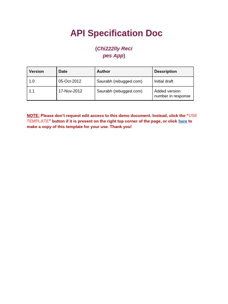 Webservice API Specification Doc Template2 | PDF | Login | Password