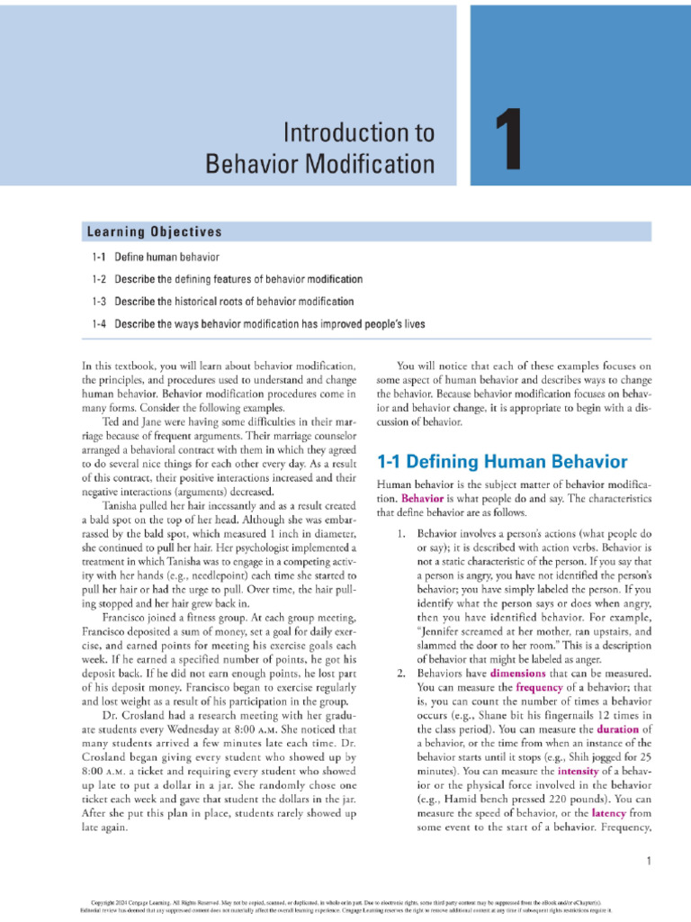 Definition and Characteristics of Behaviour Modification (1) | PDF ...