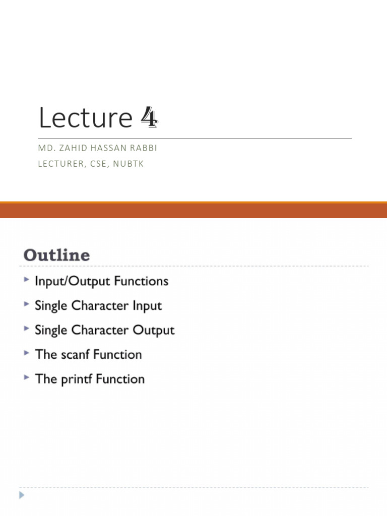 Lecture 4 | PDF
