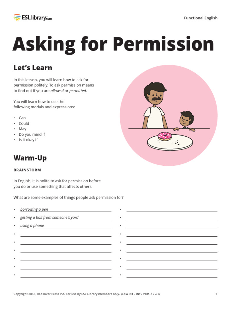 Polite Permission Requests in English | PDF | English As A Second Or ...