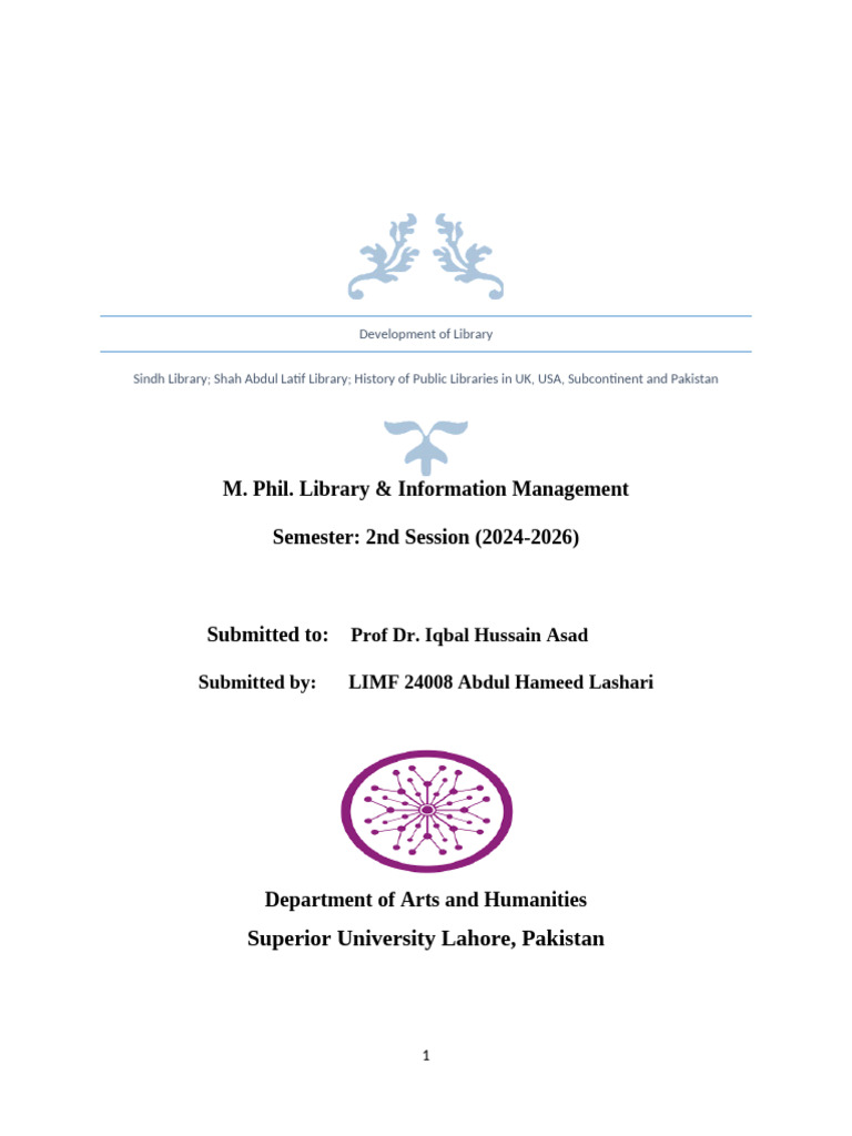 Development of Library Assignment | PDF | Libraries | Public Library