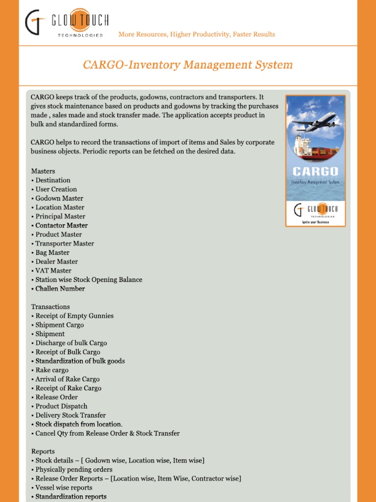 CARGO: Inventory & Transaction Management | PDF | Systems Theory ...