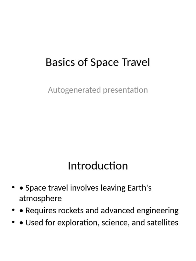 Space Travel (1) | PDF