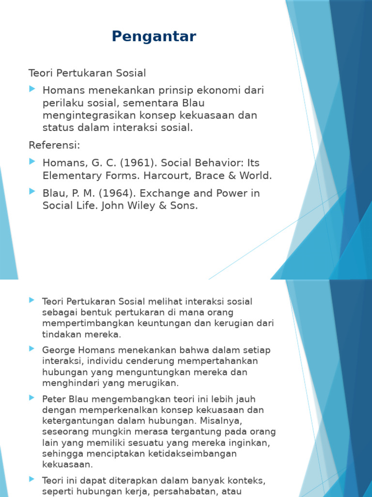 Teori Pertukaran Sosial: Homans vs Blau | PDF