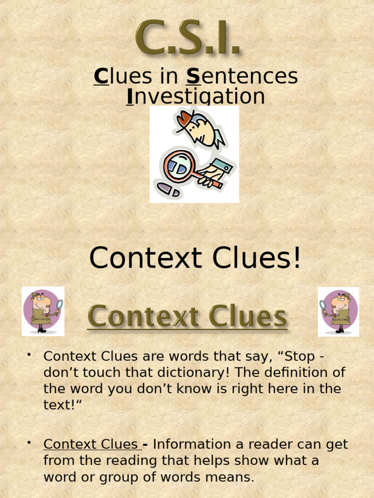 Context Clues Power Point OAA Review | PDF