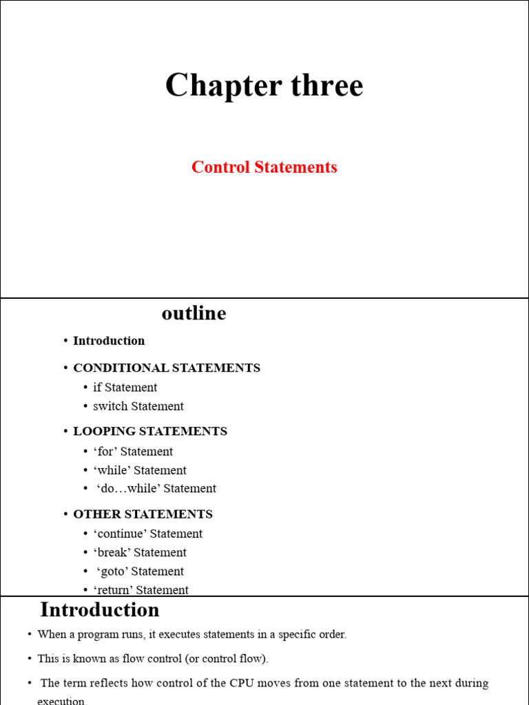 Computer Programing Chapter3 | PDF | Control Flow | Computer Programming