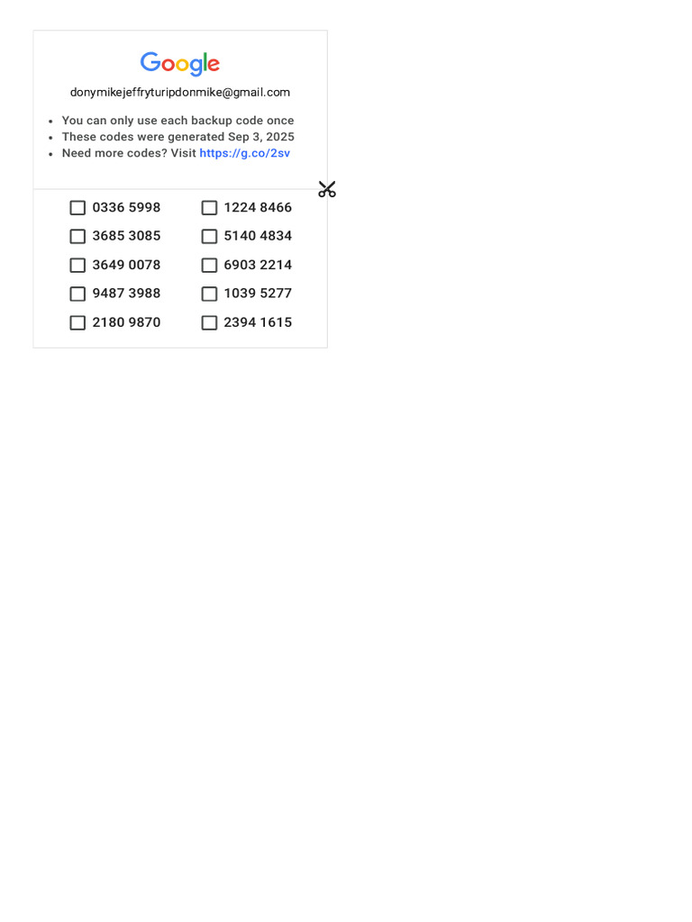 Backup Codes | PDF