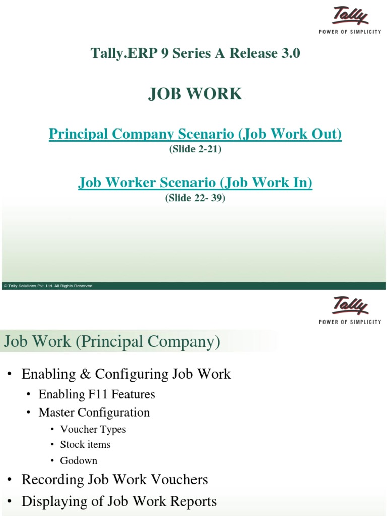 Job Work - School Management Software - Tally - NET Services - Tally ...