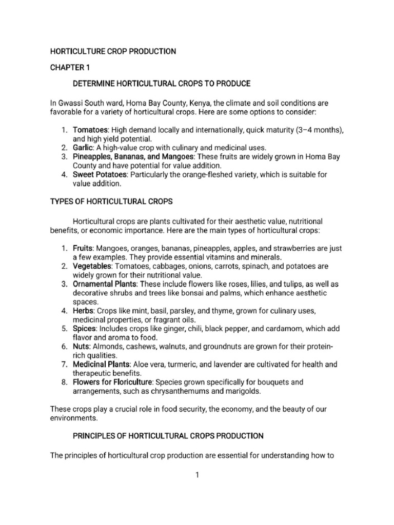 Horticultural Crop | PDF
